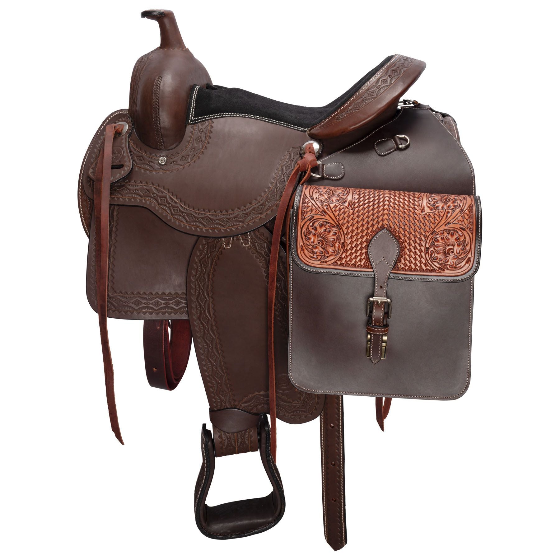 Schneiders Tooled Leather Trail Saddle Bag schneiders-tooled-leather-trail-saddle-bag